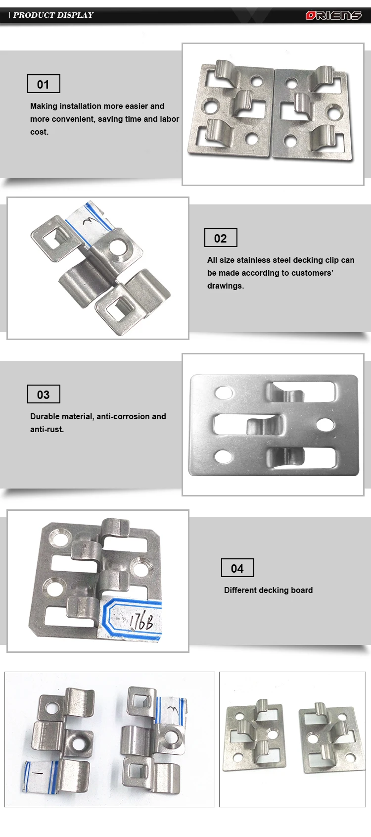 Custom Wpc Stainless Steel Decking Clip For Wood Plastic Composite ...