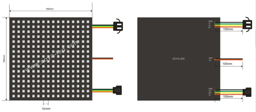 16x16 Flexible Rgb Led Pixel Matrix Panel Smd5050 Apa102 - Buy Apa102,Apa102 Panel,Led Panel ...