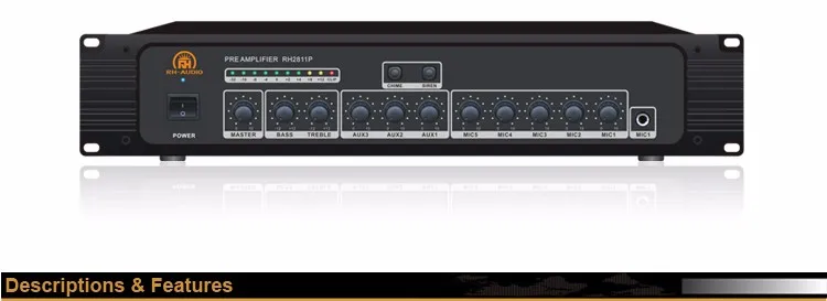 Rh-audio Public Address Pre Amplifier With Built In Chime And Siren ...