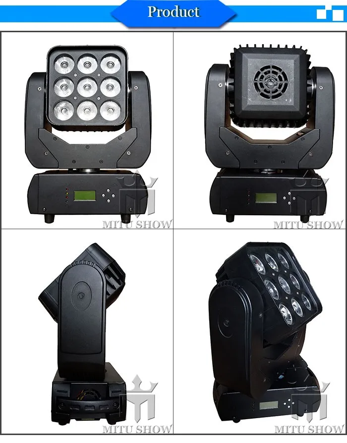 Mitushow 3x3 Matrix Led Moving Head Light 9x12w Dmx Moving Head Matrix ...