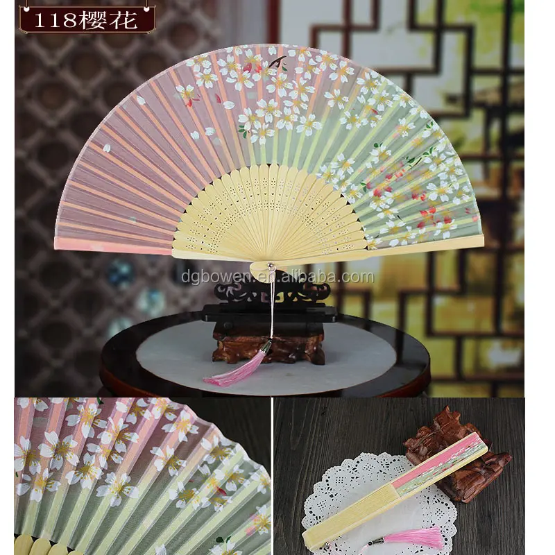Raw Silk Fan Handicrafts Chinese Style Ladies Wind Craft Fan Cherry Fan ...