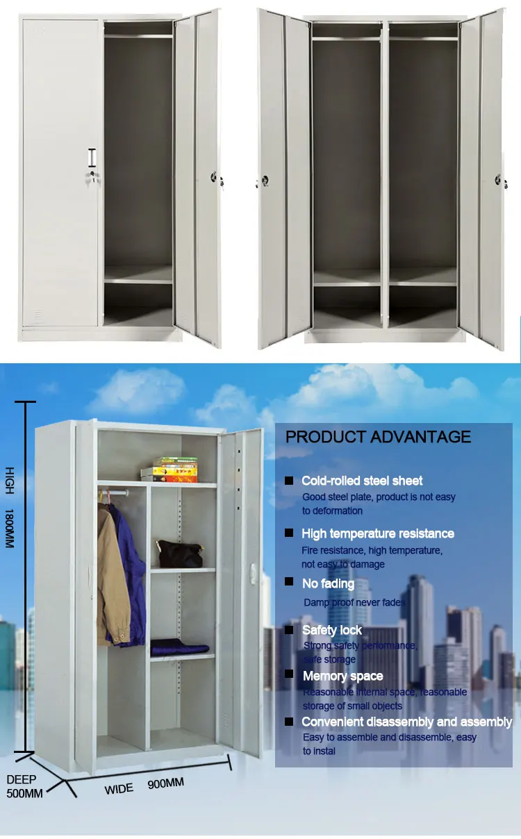 Lightweight Custom Made Steel Metal Wardrobe With Low Price - Buy ...