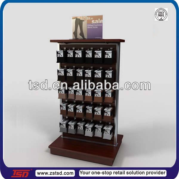 Shop Double Sided Wooden Hanging Socks Display Rack Stand,Pop Display ...