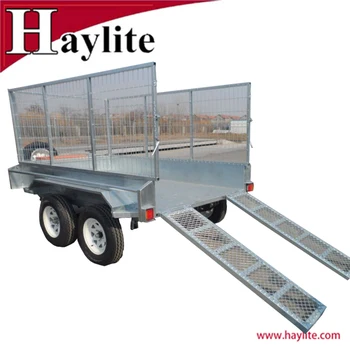 Hydraulic Offload Tandem Utility Box Trailer With Mesh Cage Manufacture ...