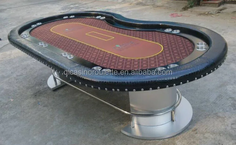 Luxury Texas Poker Table With Rivet And Stainless Steel Leg Baccarat ...