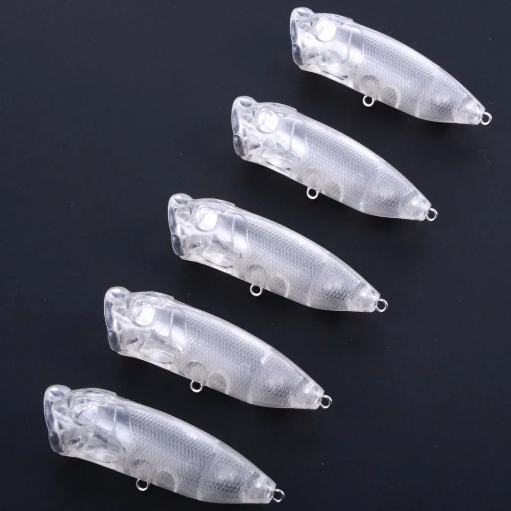 7cm/10g Unpainted Popper Lure Blank Fishing Lure Popper Lure Plastic ...