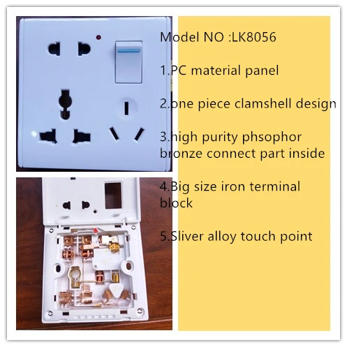 Bangladesh Type 6 Pin Multi Socket With Switch And Neon - Buy Electric ...