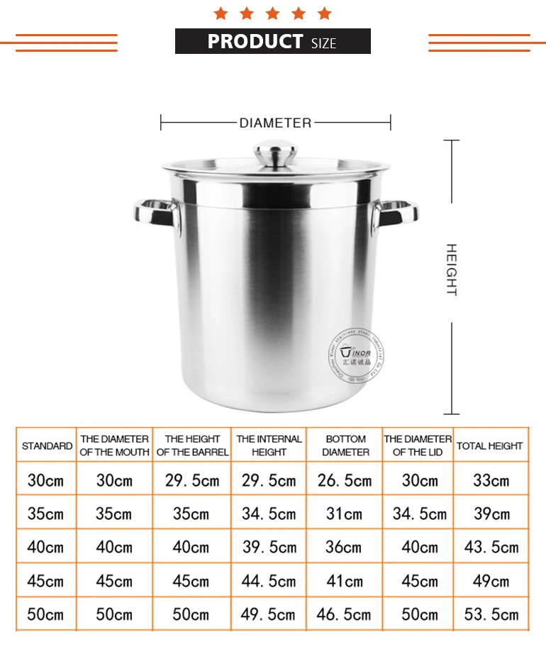 New Restaurant Kitchenware Silver Large Cooking Pots With Handle - Buy ...