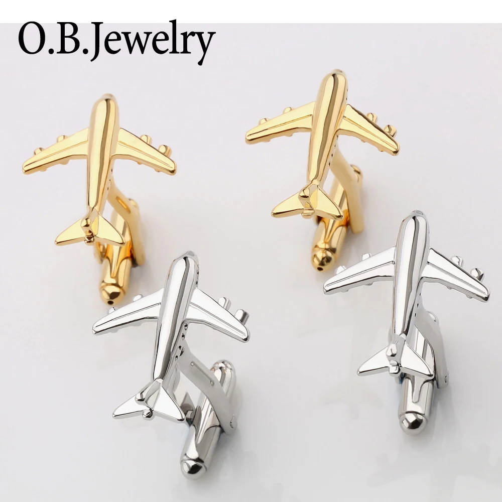 Cufflinks Factory China Wholesale Plane Cuff Links Gold & Silver Color ...