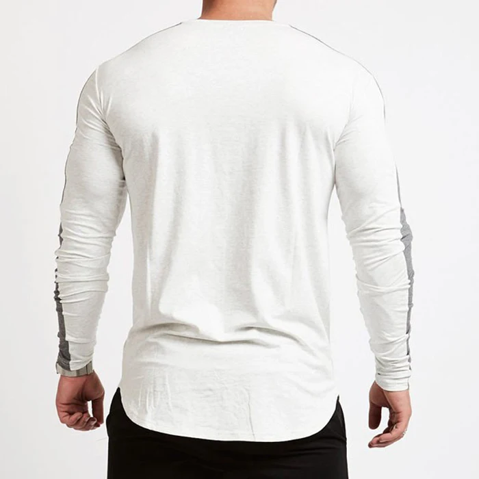 Sport Wear Long Sleeve Clothes Curved Bottom T Shirt Custom