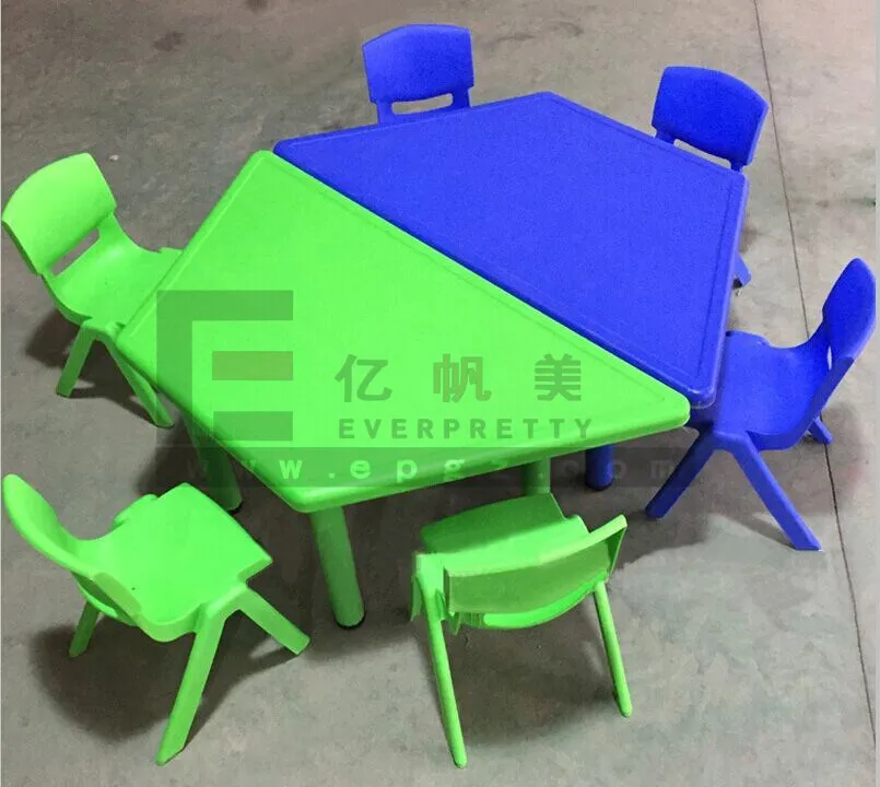 Hexagon Kindergarten School Set Plastic Table And Chair For Kids Party ...