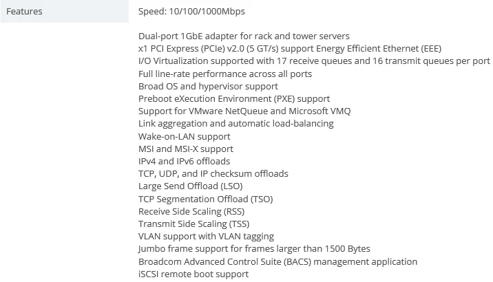 BCM5720 Dual-Port 1GBASE-T Pcie 2.1 Ethernet Controller