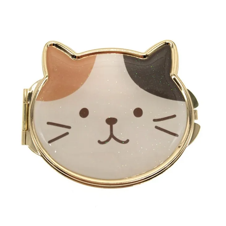 Lovely Design Small Mirror Cat Shape Enamel Hand Mirror Cute Makeup ...