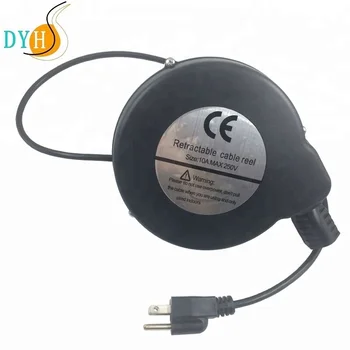Customized Black Round Shape 3m Power Extension Cable Constant Force ...