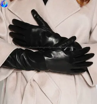 Custom Made Black Leather Gloves Women Long Leather Gloves Women Long ...