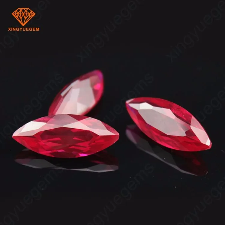 3a Marquise Forma Rojo Rubí En Piedra Preciosa Floja De Ruby Anillo De ...