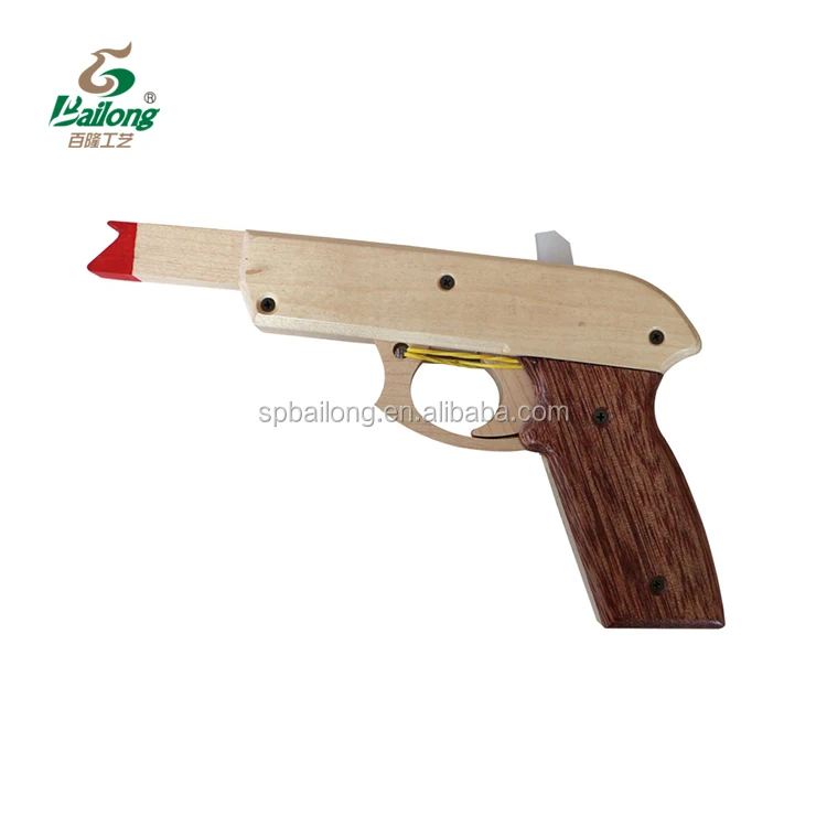 Cnc Made Rubber Band Shooting Wooden Toy Hand Gun - Buy Rubber Band Toy ...