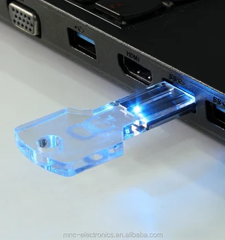 Acrylic Material Crystal Key Shape Usb Flash Pen Drive Laser Engraving ...