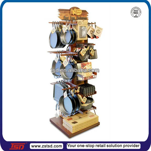Custom Floor Pos Cooking Pot Display Stand,Frying Pan Display Rack ...