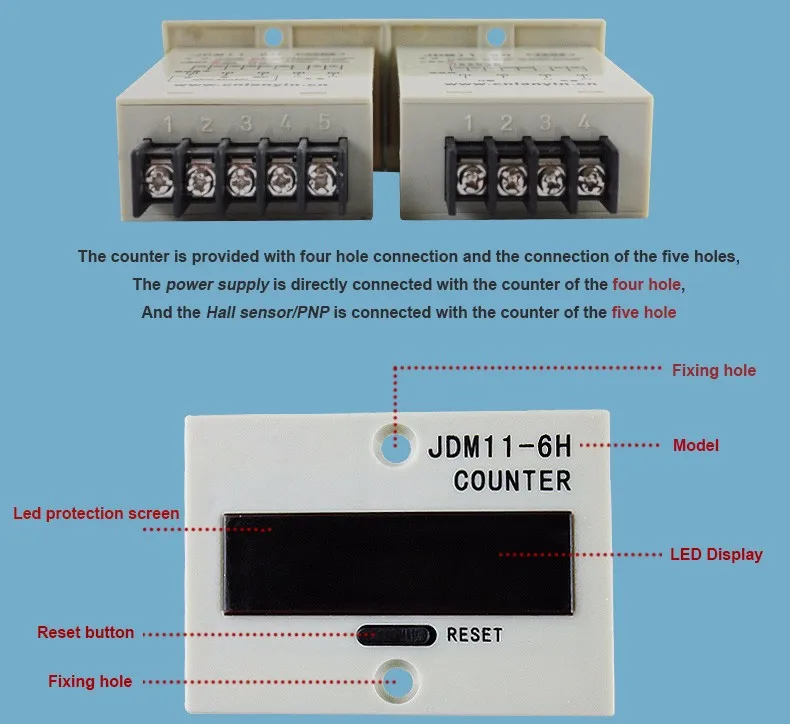 Jdm11-6h Addition Electronic 6 Digits Mechanical Counter Meter ...