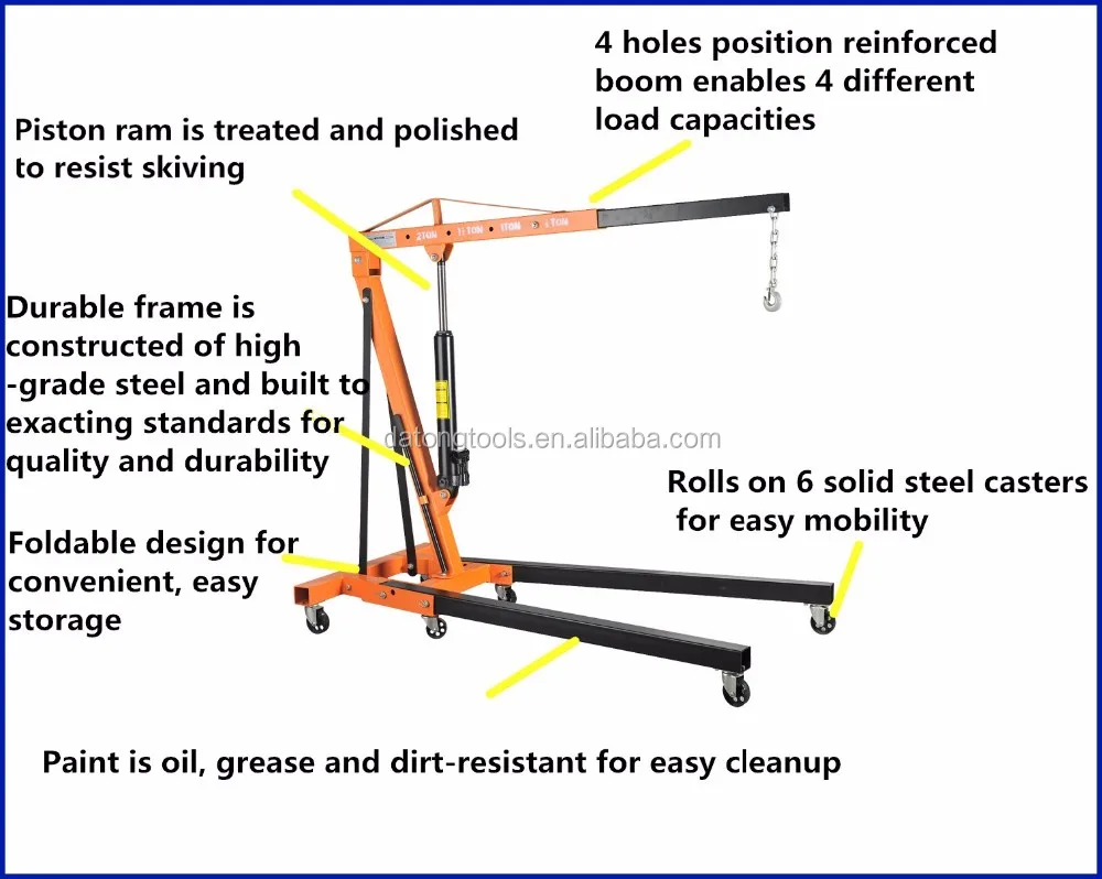2 Ton Capacity Heavy Duty Folding Shop Crane Engine Hoist With Ce - Buy ...