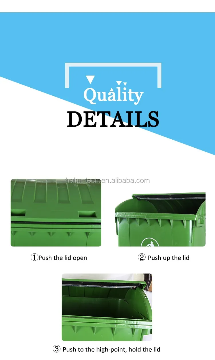 1200L Plastic Garbage Bin - Durable & Heat Resistant