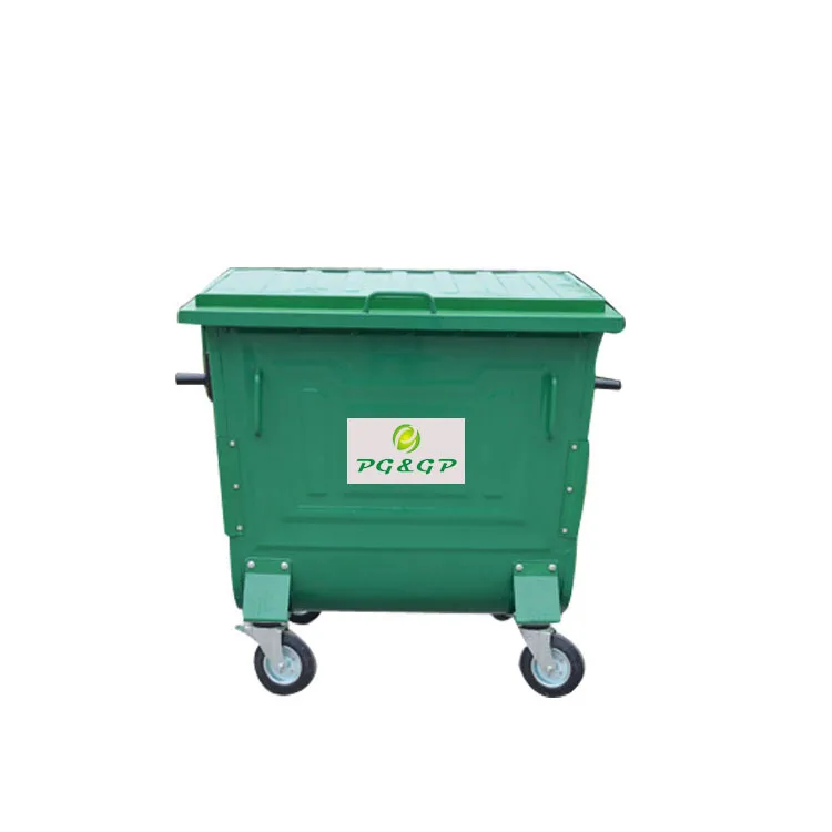 Outdoor Metal Waste Trolley Garbage Bins Galvanized Trash Can - Buy ...