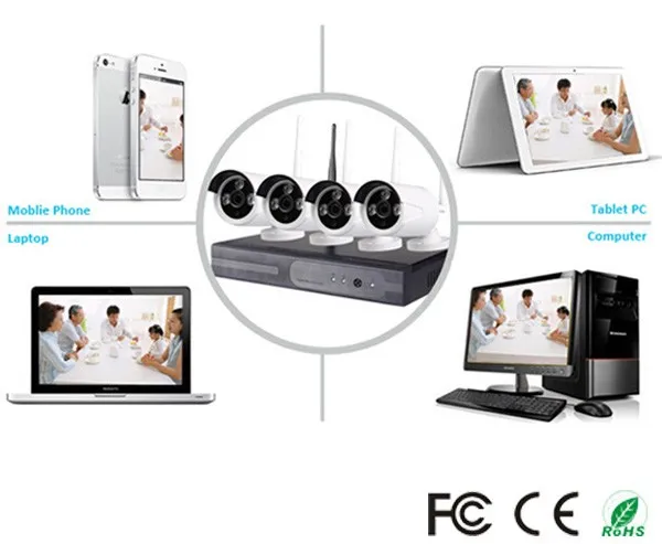 Rohs Wifi Wireless 720p Nvr 4ch Waterproof H.264 Ahd Home Dvr Cctv ...