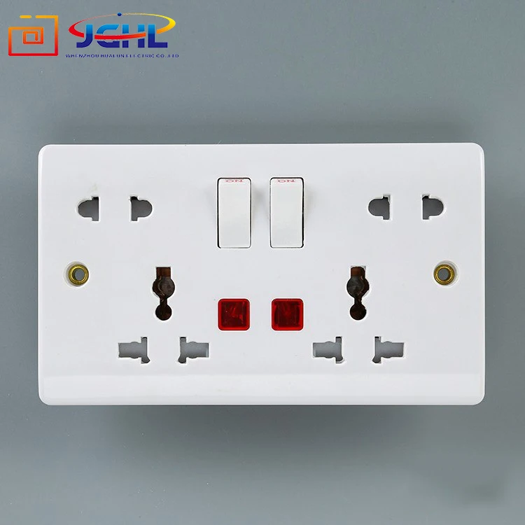 Oem Double 5 Hole Bakelite Double Multi 10 Pin Switch Socket With Neon ...