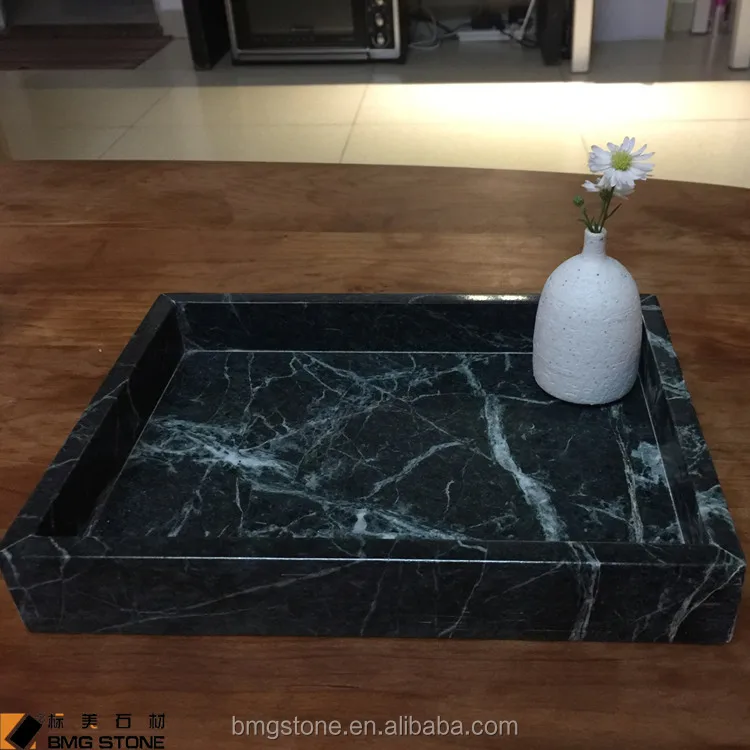 Natural Stone Round Green Marble Trays,Food Serving Tray - Buy Marble ...