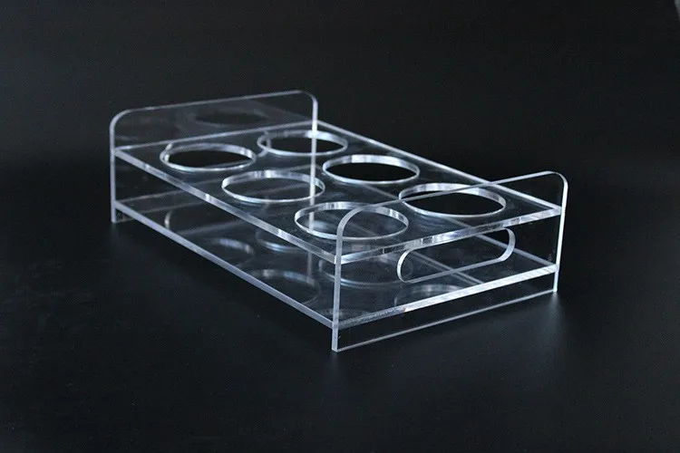 Customized Serving Tray Acrylic Coffee Cup Plate Holder With 6 Holes ...