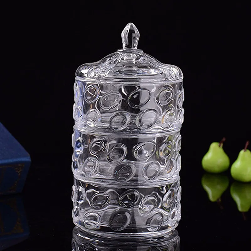 3 Tier Stackable Clear Glass Candy Dishes - Buy 3 Tier Stacking ...