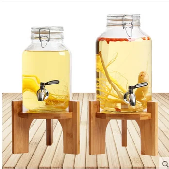 Large Size Storage Glass Jar With Tap,Glass Beverage Dispenser With ...