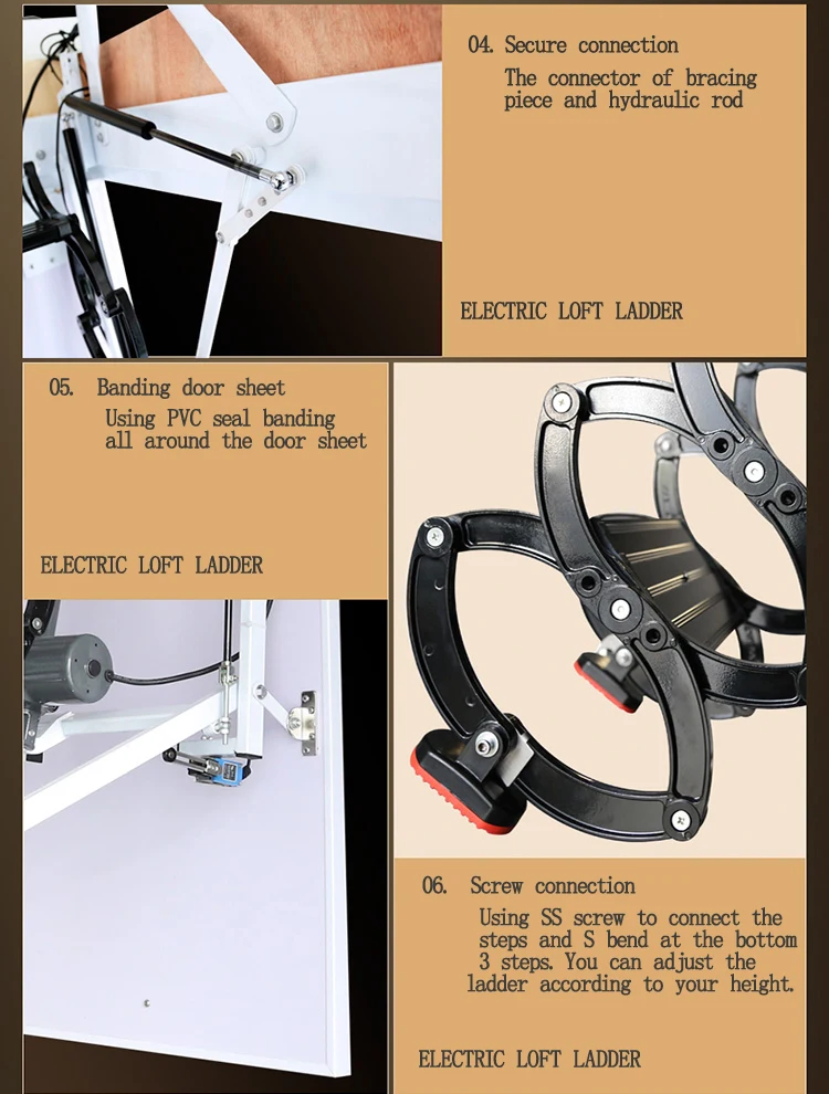 Standard Steel Retractable Automatic Telescopic Attic Ladders/remote ...