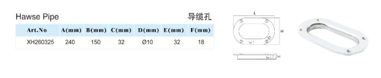 Marine Hardware - Stainless Steel Boat Anchor Chain Hawse Pipe