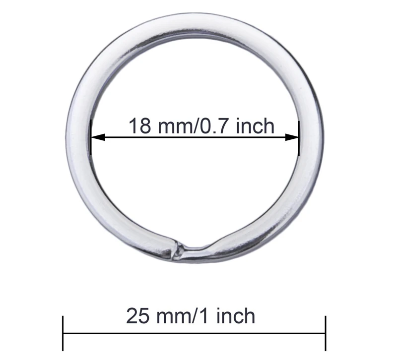 Silver Home Key Organization Chain Edge Split 25mm Flat Ring Attachment ...