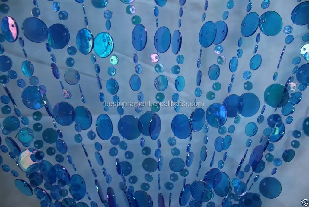 Blue Champagne Bubbles Beaded Curtains - Stylish Privacy
