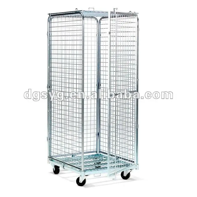 Folding Roll Cage Trolley for Warehouse or Factory -Alibaba.com