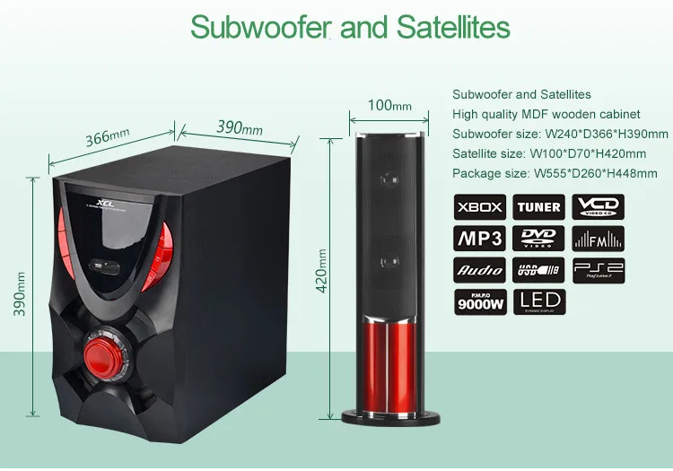 5.1 Home Theater Speakers Subwoofer Sound System Dj Amplifier Speaker ...