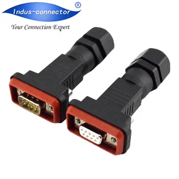 Ip67 Male Female Rs232 Sealed Connector Waterproof D-sub Db9 Connector ...