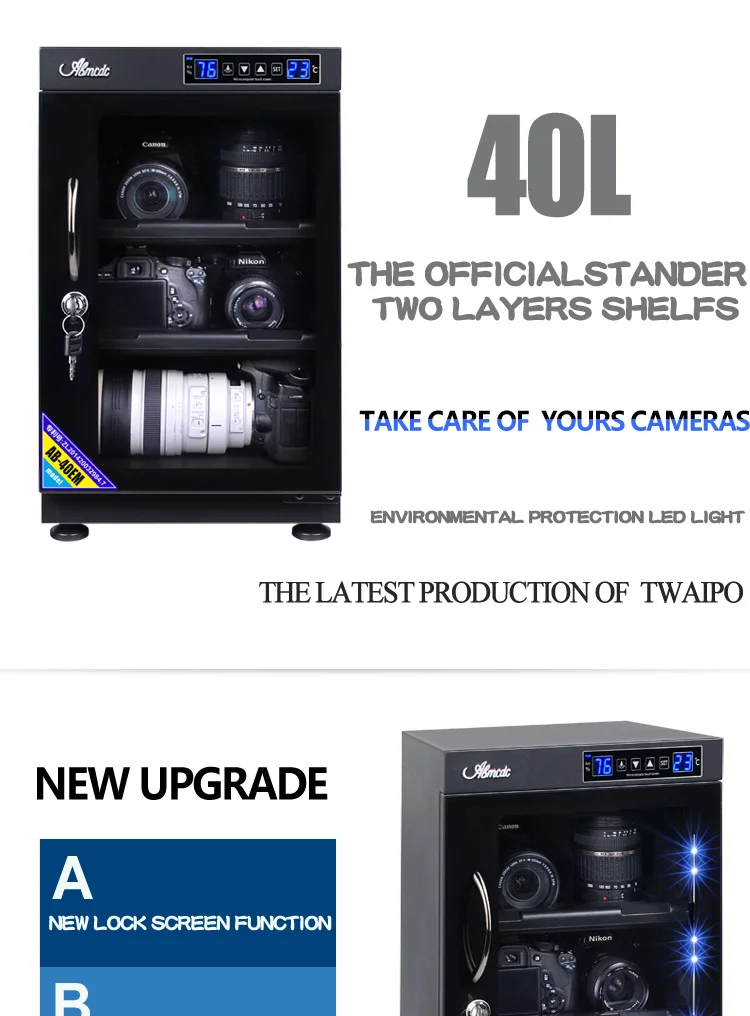 40l Electric Storage Cabinet Dry Photography Equipment Dslr Lens Camera ...