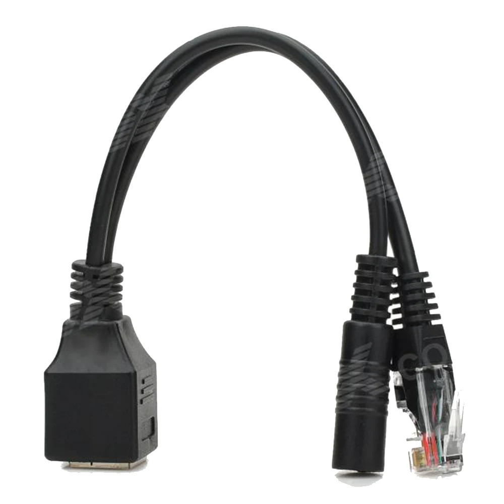 Rj45 Male To Rj45 Female Ethernet Poe Splitter Cable With Dc Female ...