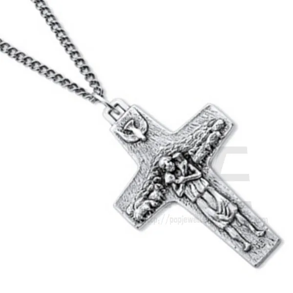 Pope Francis Authentic Pectoral Cross Pendant Necklace Antiqued Silver ...