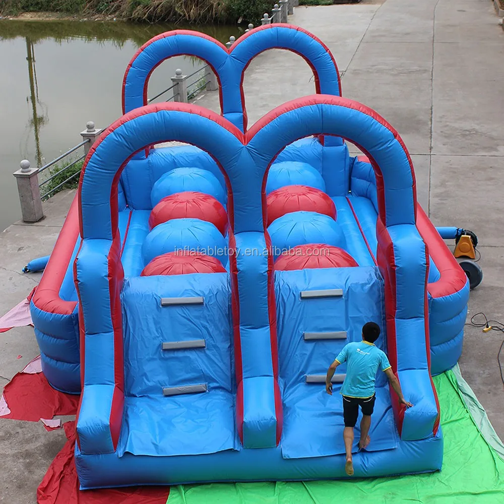 High Quality Inflatable Wipeout Obstacle Big Red Balls Game Inflatable ...