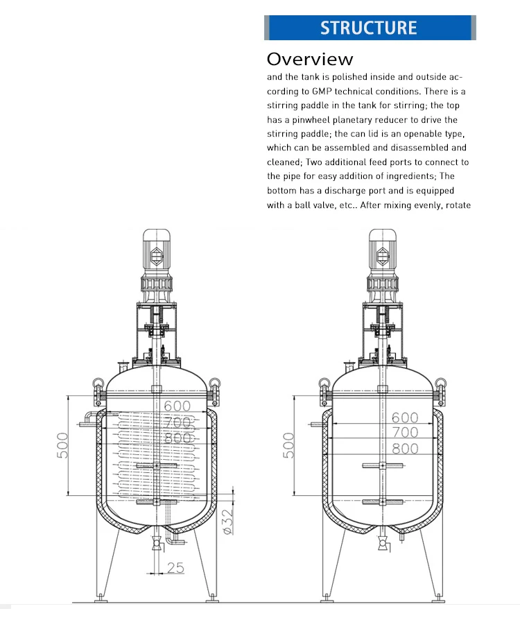 Stainless Steel Jacketed Reactor - Buy Stainless Steel Reactor ...