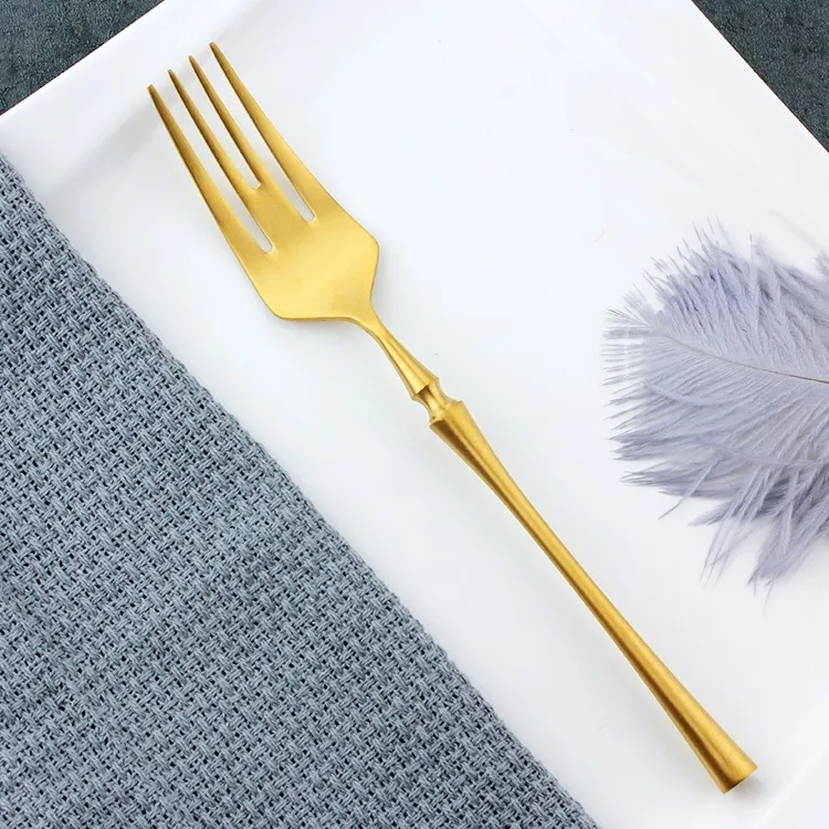 Handmade Matte Gold Thailand Stainless Steel Luxury Spoon Flatware ...