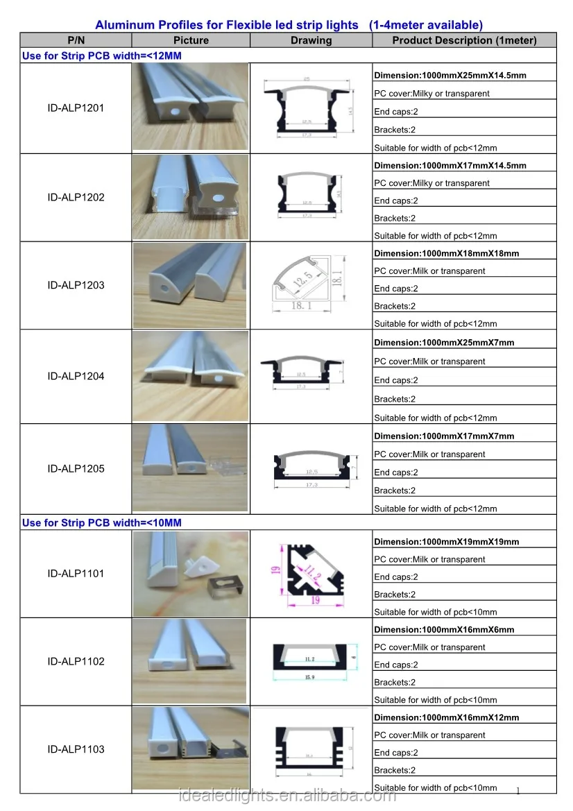 Aluminum Profile For Led Strip Lights - Buy Aluminum Profile,Aluminum ...