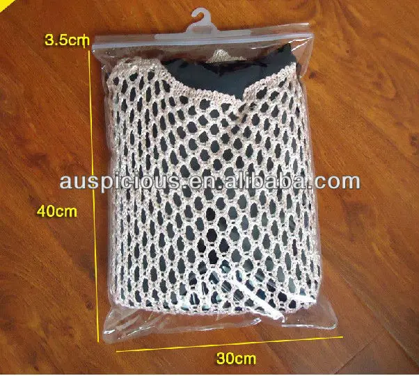Snap Button Plastic Garment PVC Bag with Hanger - Custom Sizes ...