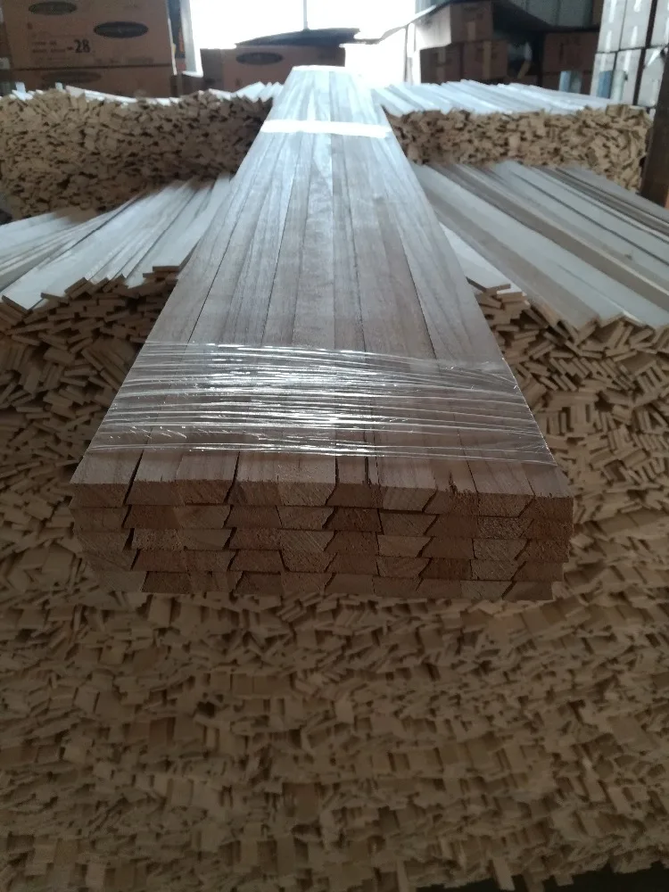 3/4" X 3/4" Wood Chamfer Paulownia Triangle Strips