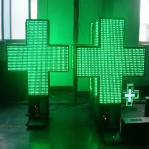 Animation 3d Gif Text Effect Green Color Outdoor Led Cross Pharmacy ...
